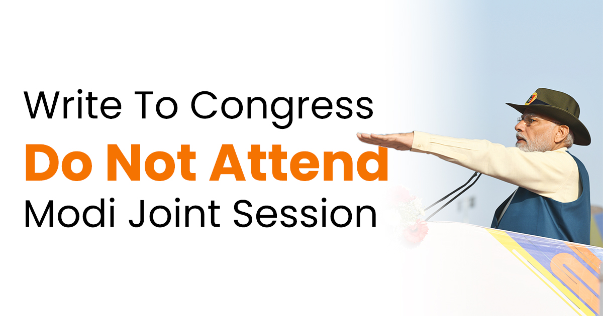 Write To Congress: Do Not Attend Modi Joint Session - Justice For All